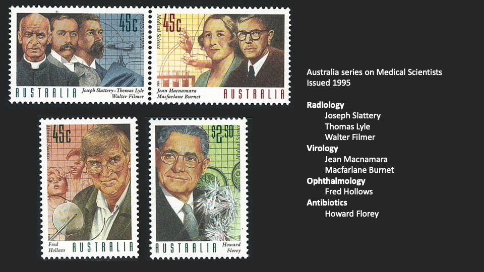 Australian postage stamps on it's medical legends