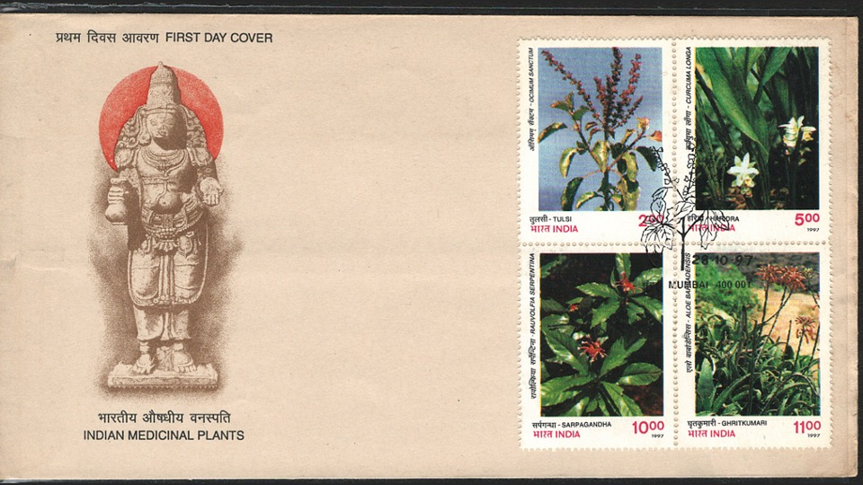 Plant remedies for health in Indian stamps - Health and Medicine in ...